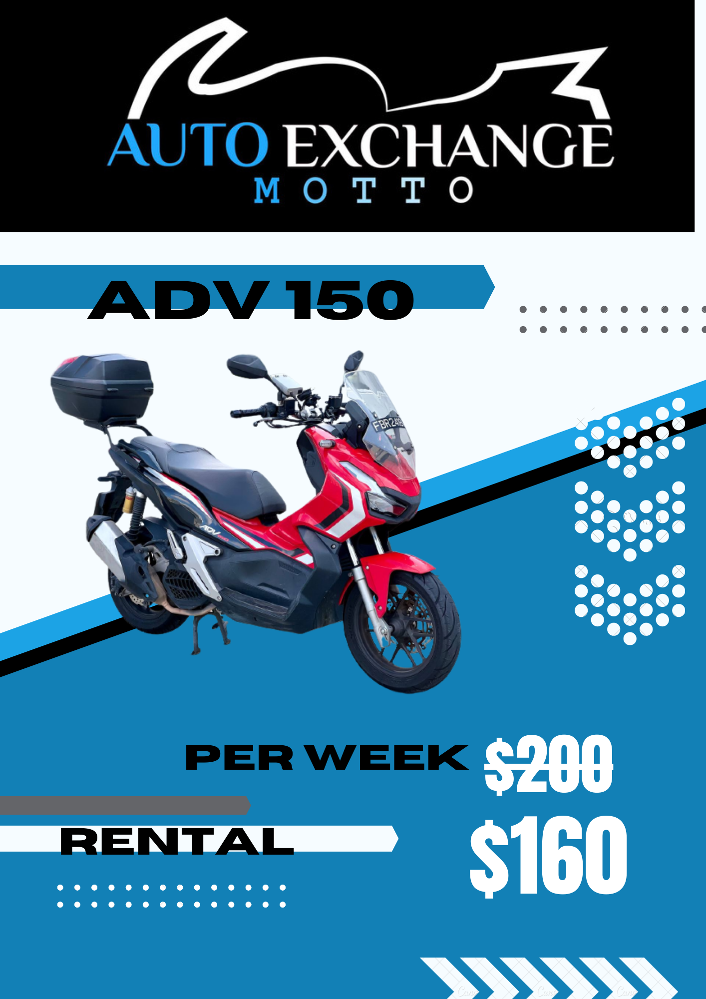 Honda ADV 150 Motorcycle Rental – Auto Exchange Motto
